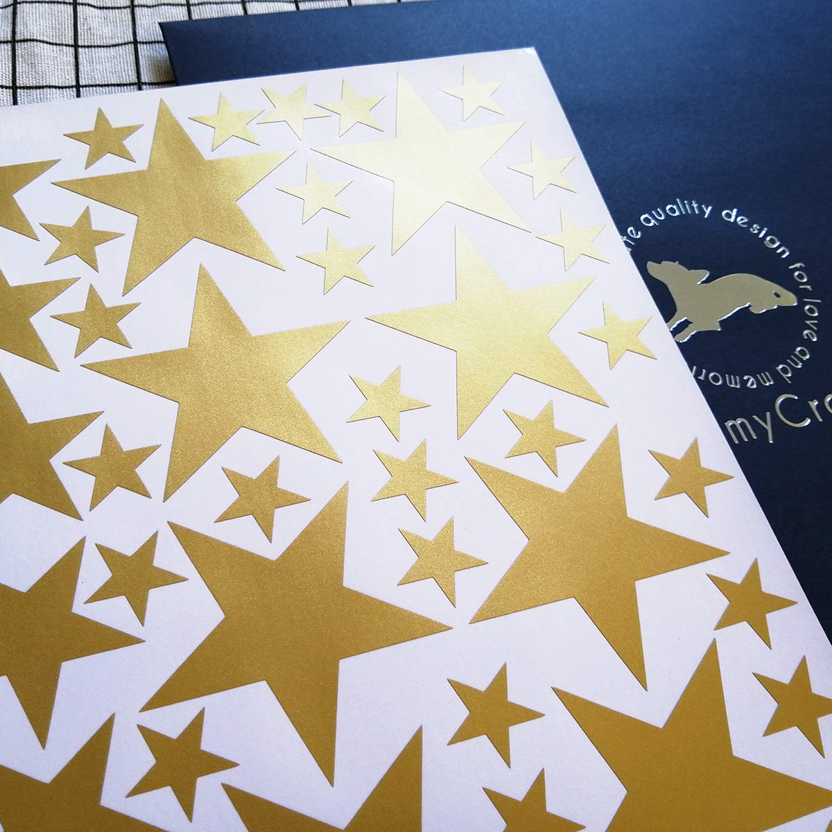 Mozamy Creative Star Wall Decals (189 Count) Gold Star Decals Nursery Decals Removable Peel and Stick Wall Decals, Vintage Gold