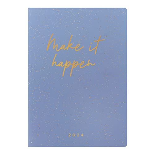 Letts of London Inspire Weekly/Monthly Planner, 12 Months, January to December, 2024, A5 Size, 8.25" x 5.875", Multilingual, Blue (C082020-24)