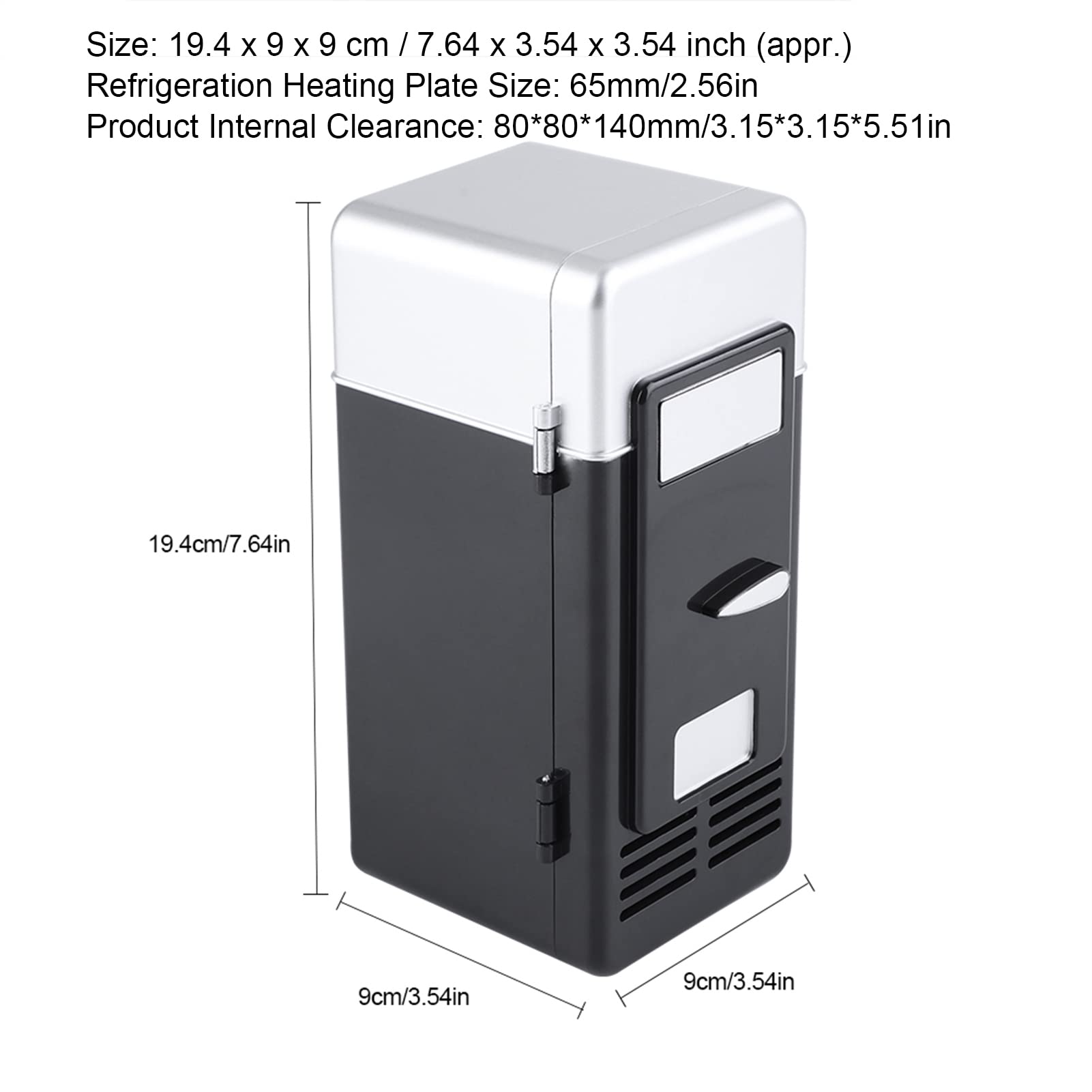 KOSDFOGE Mini Fridge, LED Drinks Beverage Cans Refrigerator and Heater Portable Cooler & Warmer Small for Skin Care Cosmetic Makeup, for Office Bedroom Dorm Car(black)