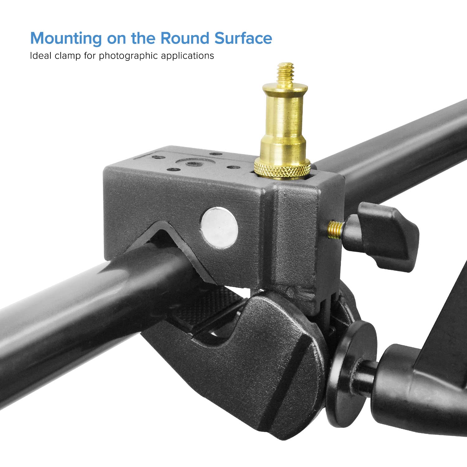 LimoStudio [1 Pack] Super Clamp with Standard Metal Stud 1/4" & 3/8" Screw for Photo Video Studio, Multi Purpose Use, AGG1108