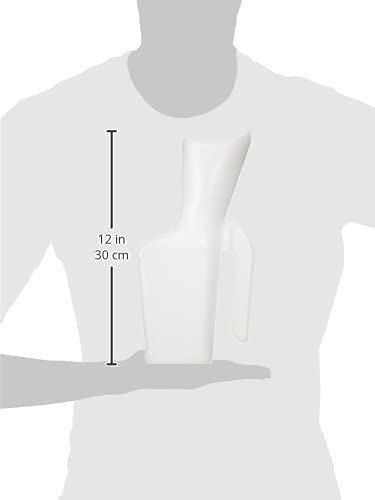 MedPro Portable Female Urinal, Made from Durable Plastic, Easy to Clean & Infection Control, 1000 cc Capacity, Comfortable Contoured Opening & Wide Grip Handle, White, No Flavors, 1000 ml