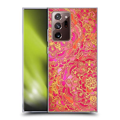 Head Case Designs Officially Licensed Micklyn Le Feuvre Hot Pink Gold and Orange Mandala Soft Gel Case Compatible with Galaxy Note20 Ultra / 5G