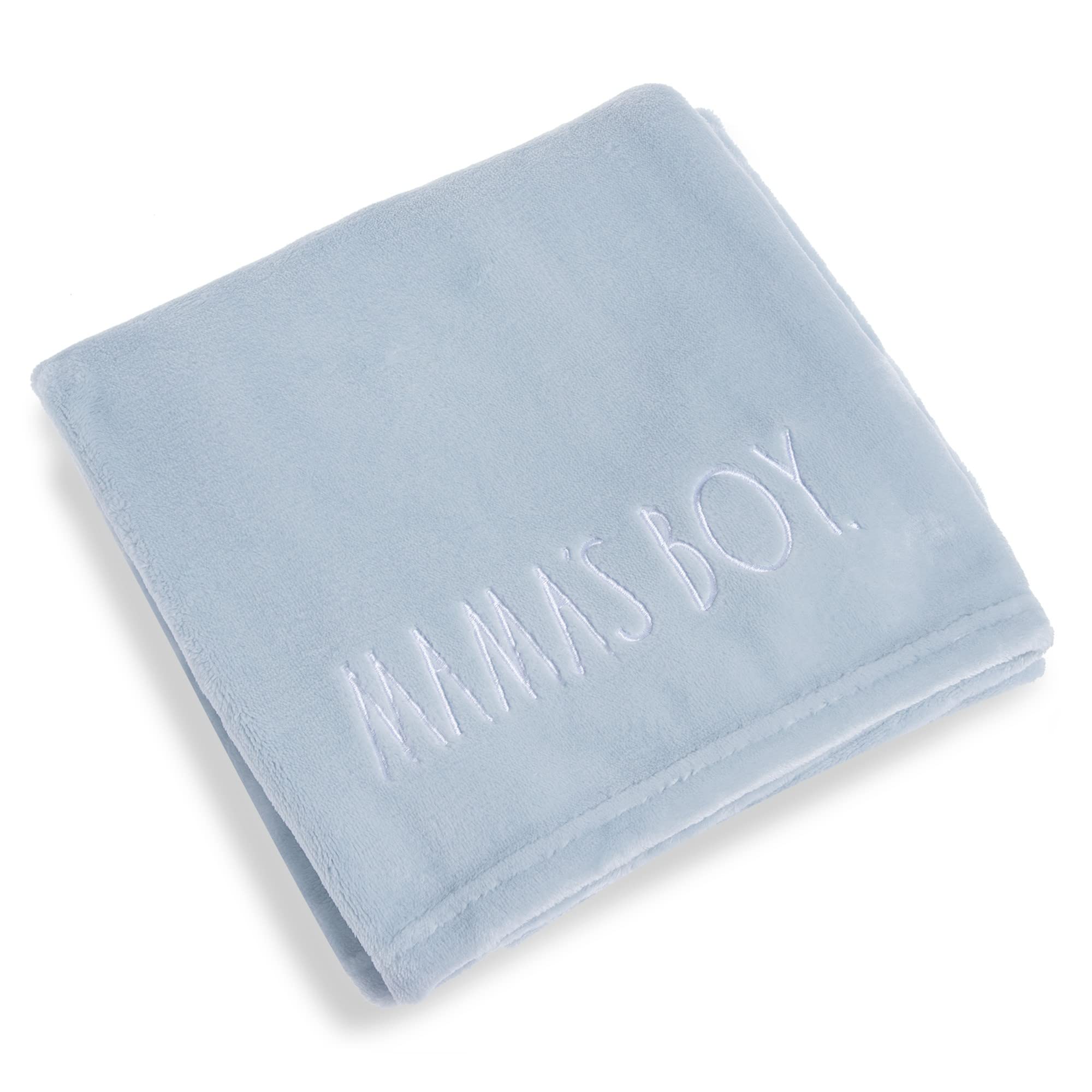 Rae Dunn Baby Blanket, Cozy, Super Soft, Fuzzy Throw Blanket for Newborn, Infant, Toddler, Receiving Blanket, Blankets for Crib, Stroller, Blue