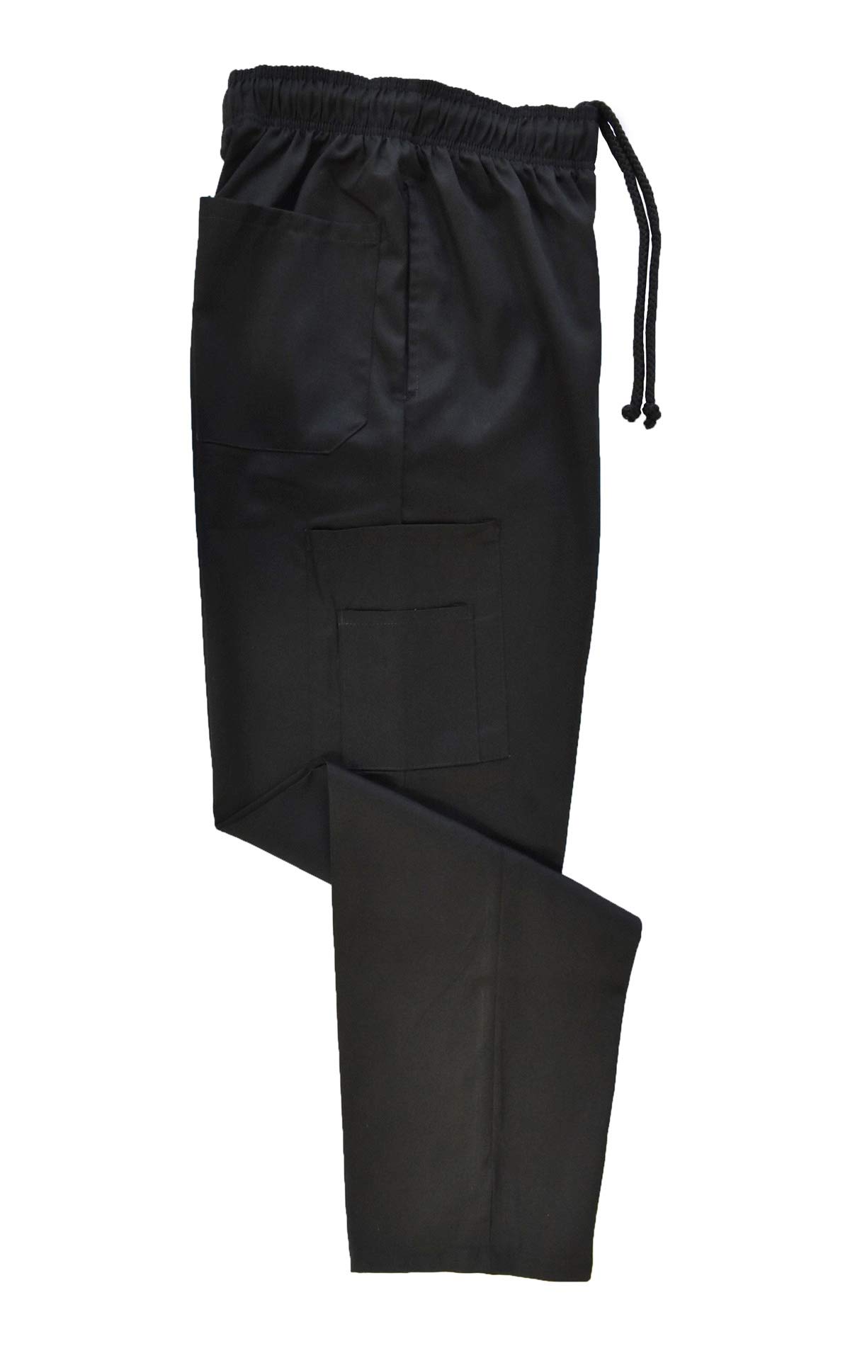 Natural Uniforms Classic 6 Pocket Black Chef Pants with Multi-Pack Quantities Available (3, Medium)