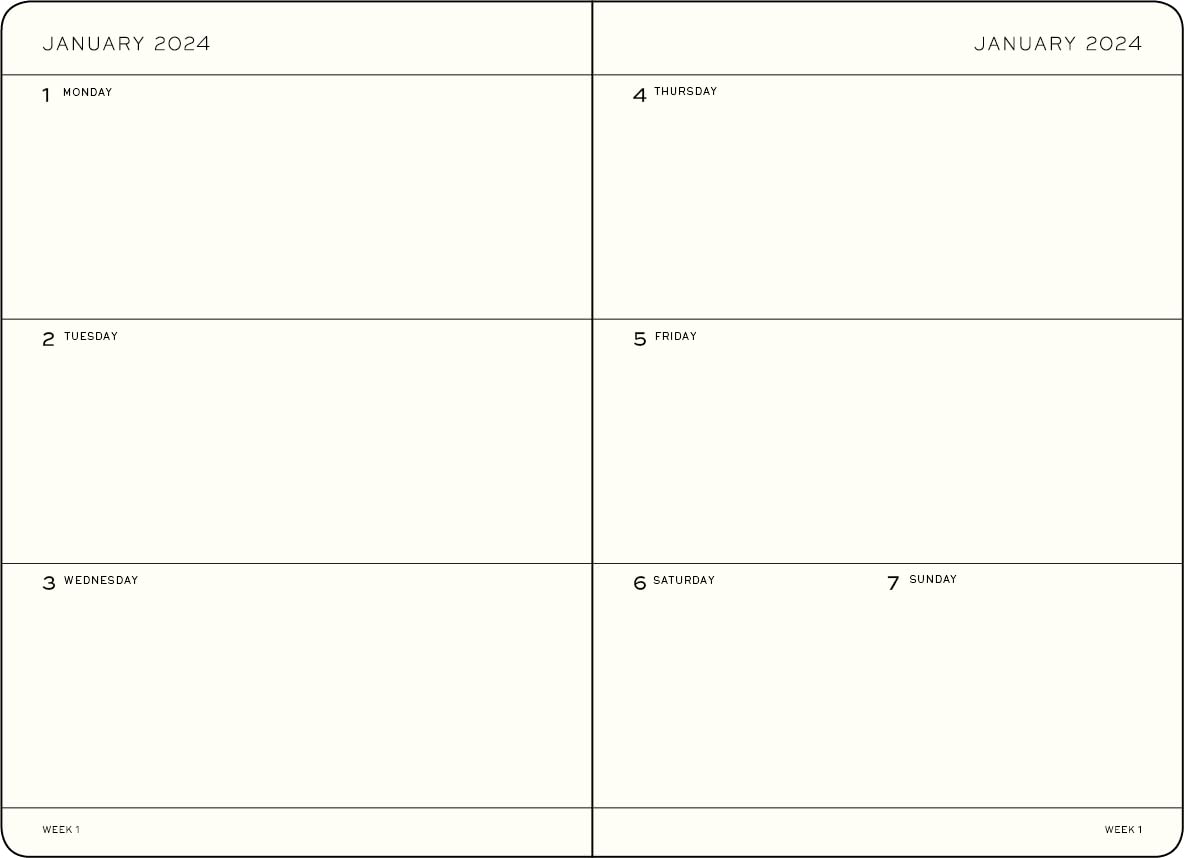 LEUCHTTURM1917 - Weekly Planner 18-month Hardcover Medium A5, Jul. 2023 - Dec. 2024, English, Hardcover, Lilac