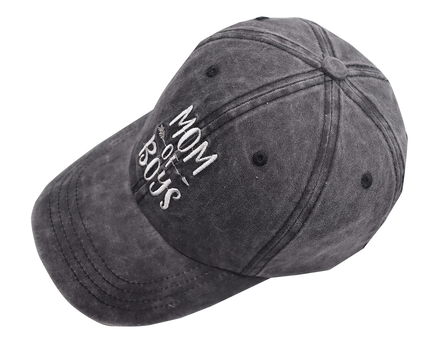 KKMKSHHG Women's Baseball Cap, Embroidered Adjustable Vintage Distressed Cotton Dad Hat Black