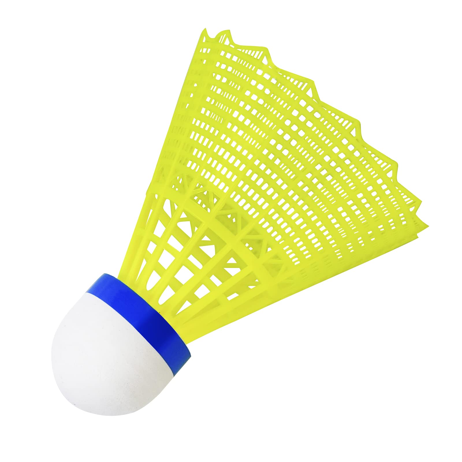 MANJHONG Badminton Shuttlecocks Nylon Feather Shuttles Training Birdies Set for Indoor Outdoor Sports, Yellow 12 Pack