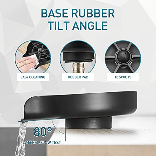 POKIM Metal Glass Rinser for Kitchen Sink, Baby Bottle Cleaner Premium SUS 304 Stainless Steel,Cup Washer Accessories Replacement Matte Black Finish Bottle Cleaner Sink Attachment