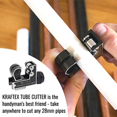Pipe Cutter [1/8" - 1 1/8"] Tube Cutter Tool for Copper Pipe, Stainless Steel Tubing, Metal, Plastic, Brass - Copper Pipe Cutter - Compact & Tight Space Rigid Tubing Cutter Set for Plumbing