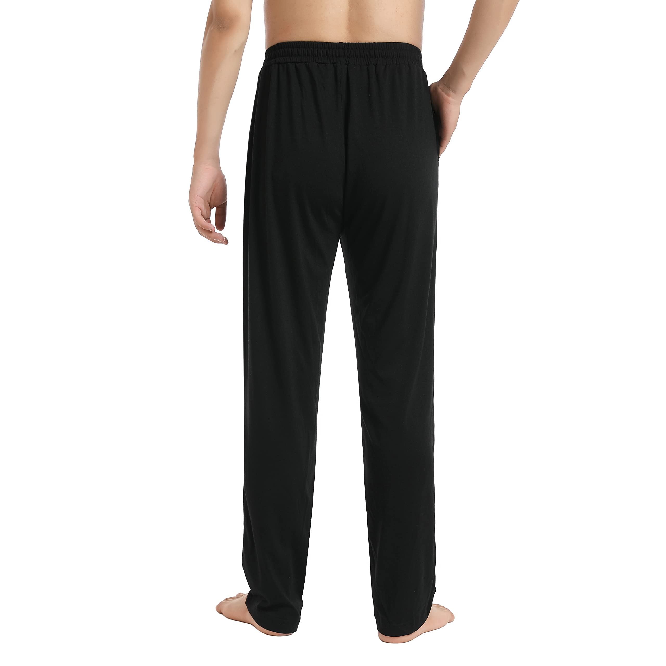 MERIABNY Mens Black Yoga Pants Casual Sweatpants for Workout Exercise Mens Joggers Pants with Pockets Fpr Hiking, Medium