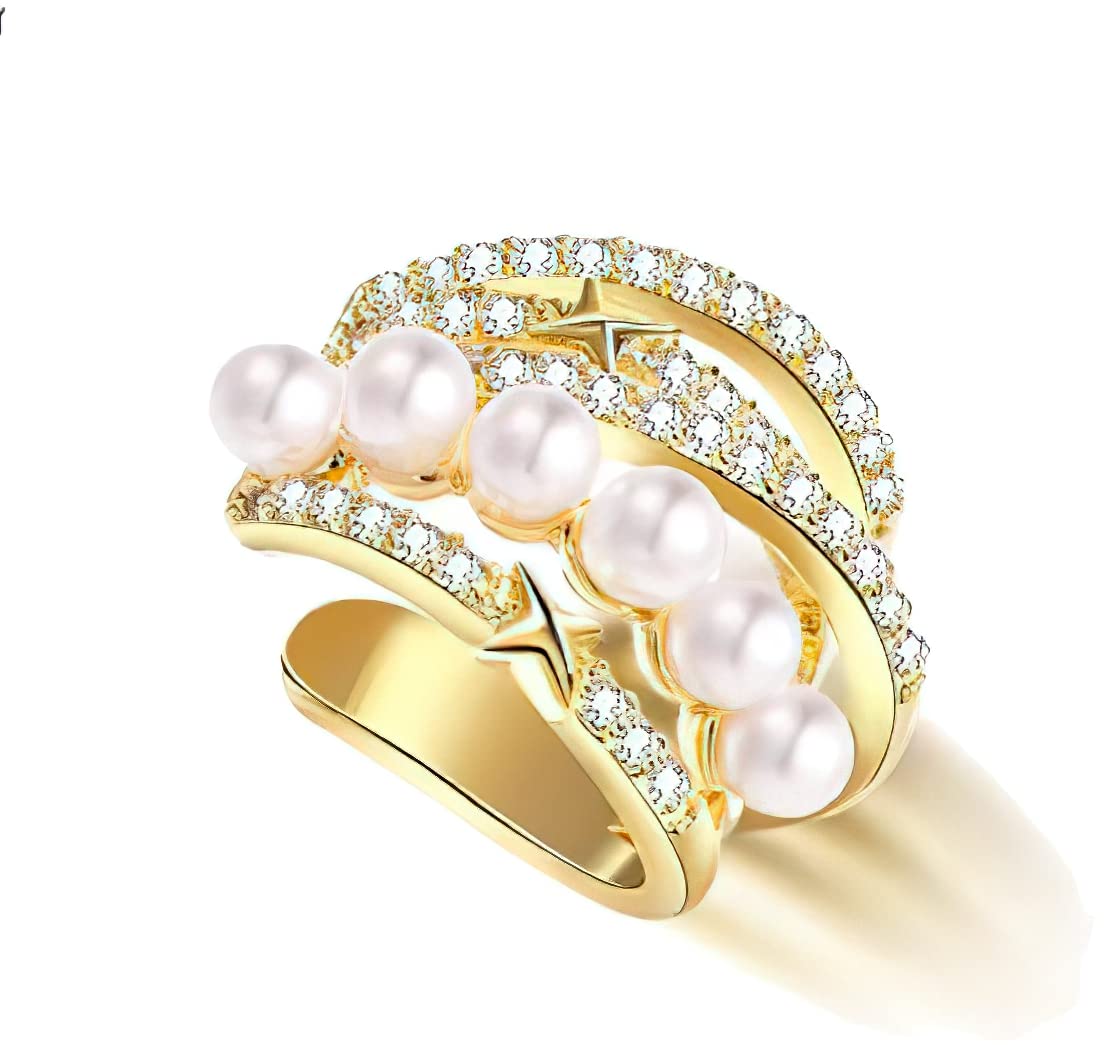 MOEPAPA Pearl Ear Cuff Earrings for Women 14K Gold Ear Cuffs for Non Pierced Ears Cartilage Earrings