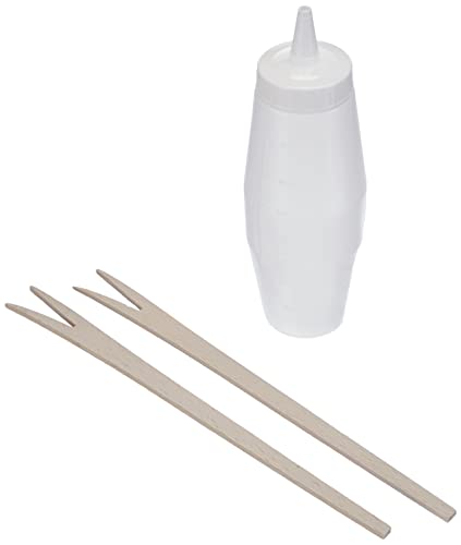patisse Poffertjes Pan Set with Recipes Mixing Bottle and Reeds, Aluminium, Black, 25 cm 6 Units