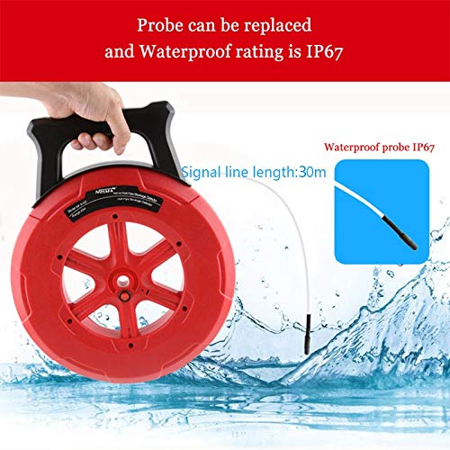 Pipe Locators, 30M/100Ft Pipe Blockage Detector, Handheld Waterproof Sensitivity Adjustable Wall Scanner, Pipeline Blocking Clogging Scanner for PVC Metal Water Pipes (40M)