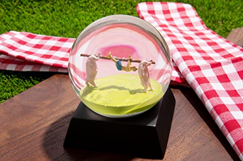 Pig Roast Snow Globe - Weird Gift Pig Snow Globe Gifts for Vegans - Handmade, Unusual Gift Snowglobe