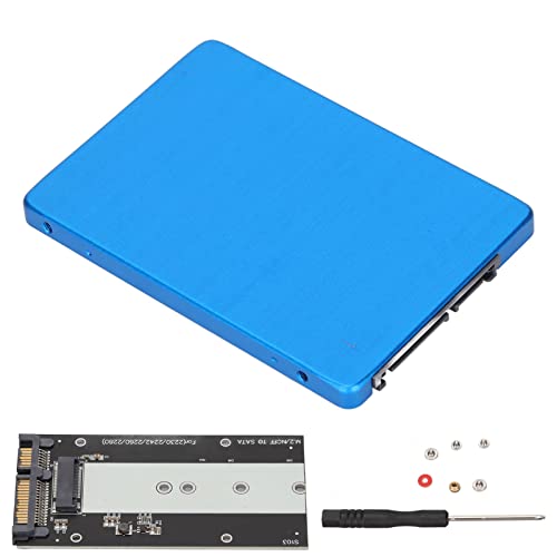 NGFFM.2toSATA3.0SSDEnclosure, Lightweight Ultra Thin HardDriveEnclosure 6Gbps for Computer for Hard Disk Blue