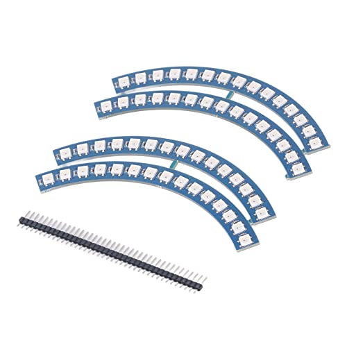 RGB LED Light, High Brightness Stable Display IO Interface WS2812 Chip RGB Ring Wall Clock Light PCB Serial Port 800Kbps for DIY