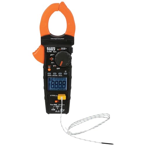 Klein Tools CL440 Clamp Meter, HVAC Meter with TRMS Tests AC/DC Voltage, AC Current, Temperature, DC micro amps, More