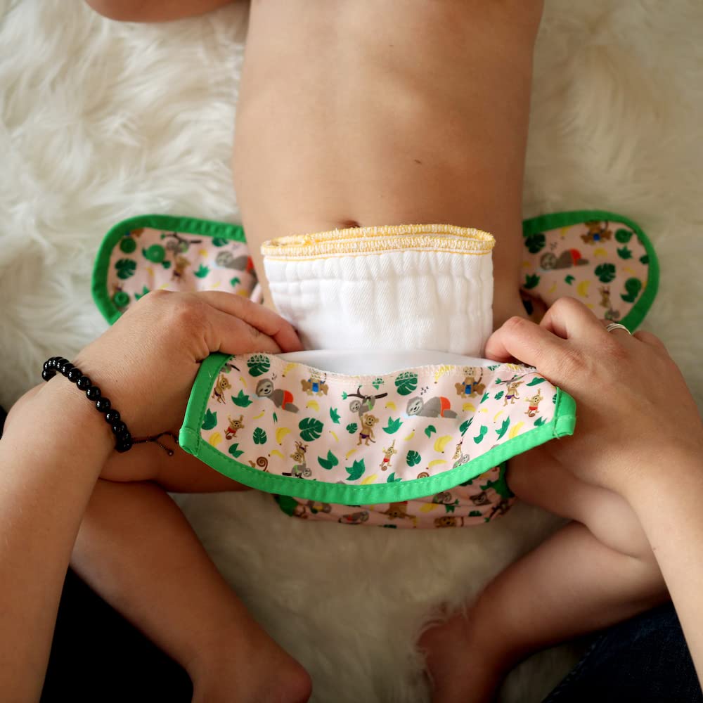 Nicki's Diapers Unbleached Cotton Prefold Cloth Diapers (6 Count) | Reusable Cloth Diaper Inserts for Preemie, Newborn, Infant, & Toddler | Quilted Super Absorbent Fabric Made w/ 100% Natural Fibers