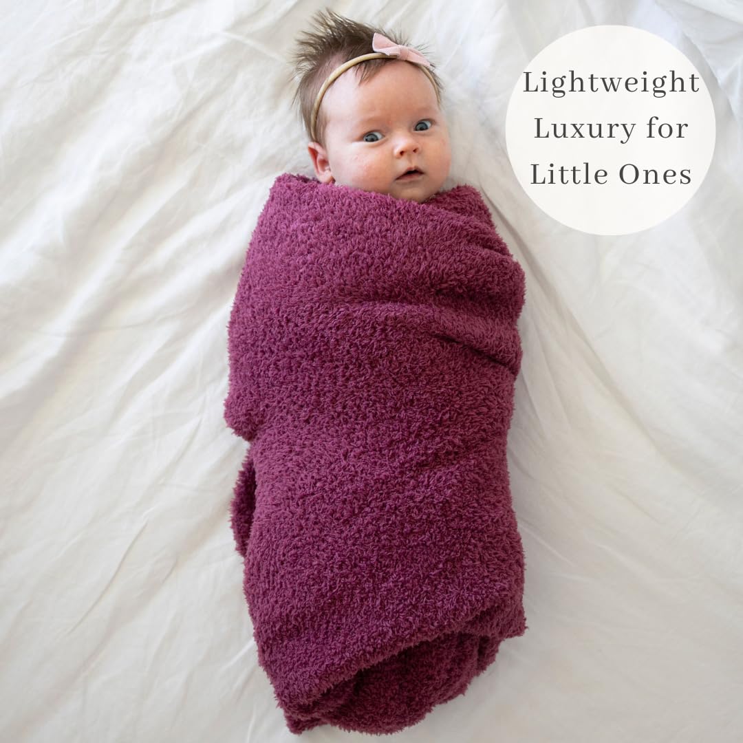 SARANONI Bamboni Luxury Bamboo Baby Blanket (Deep Rose, Receiving Blanket 30" x 40")