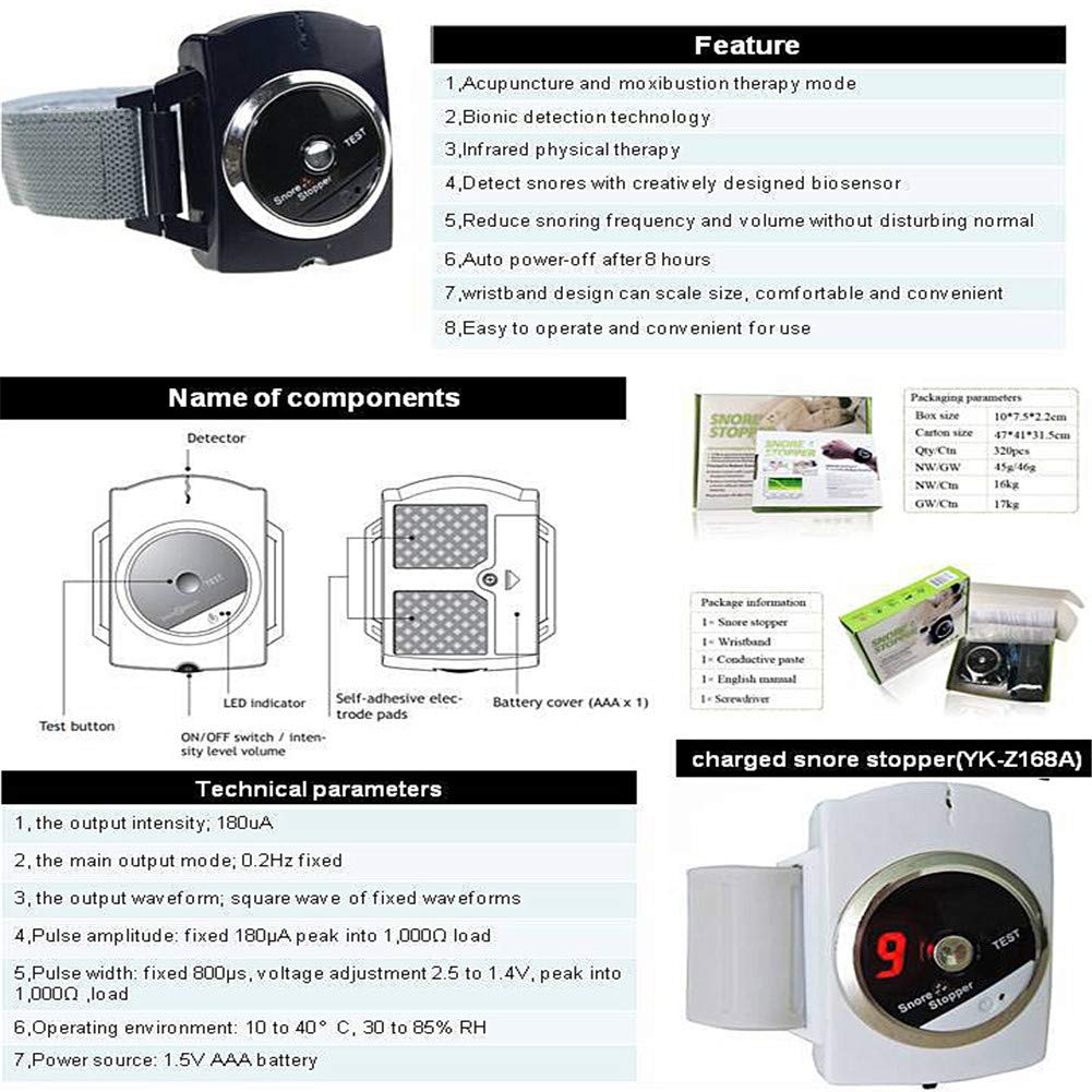 Hzlsy Snoring Device Wristband Watch USB Charging Sleep Connection Anti-Snore Smart Snore Stopper Biosensor Patch