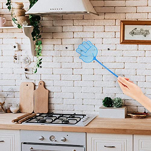 Rpanle 2 Pieces Fly Swatter, Extendable Fly Swatter, Strong Manual Fly Swats (Blue + Red)