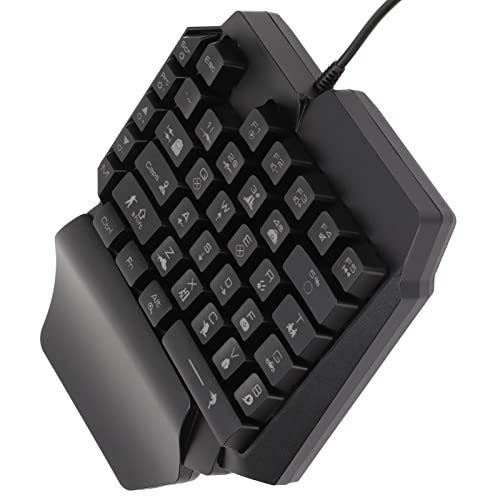 One Handed Mechanical Keyboard, One Handed Gaming Keyboard Durable Anti Slip Ergonomic Design for Mobile Computer