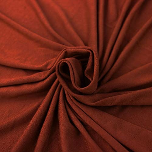 Texco Inc Stretch Rayon Spandex Jersey Knit (200 GSM)-Maternity Apparel, Home/DIY Fabric, Brick 1 Yard
