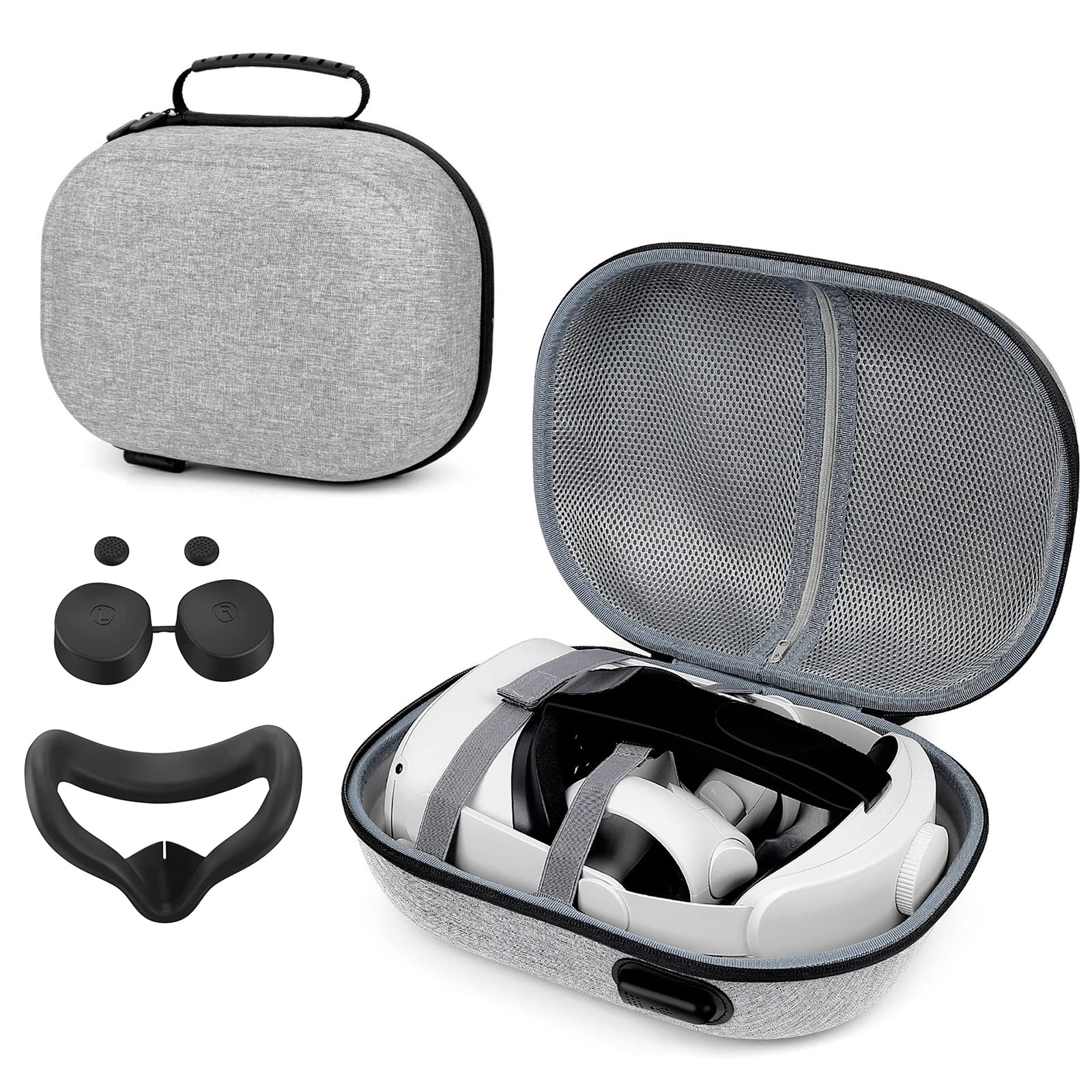 okcsc Carrying Case for Oculus Quest 2,Oragnizer for VR Headset and Controller Built in Charging Port for Meta Headset Hard Material to Protection Convenient to Outside Travel and Storage