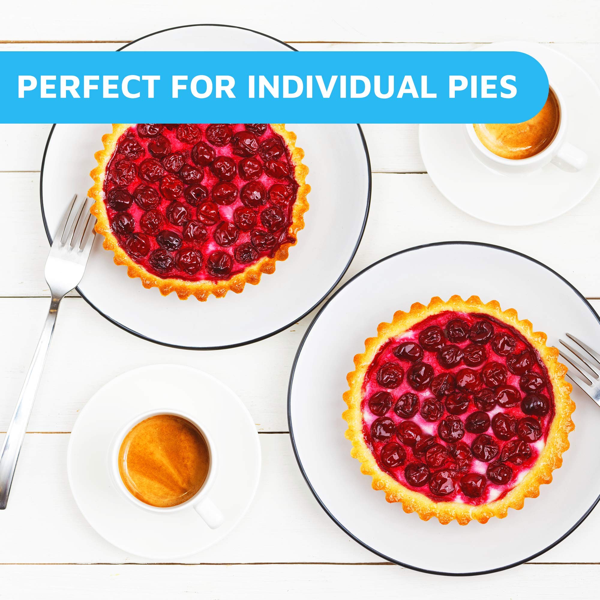 MontoPack Disposable 5 Inch Round Aluminum Foil Pie/Tart Pan, 50 Pack, Oven Safe, Stack & Store, Freeze & Reheat