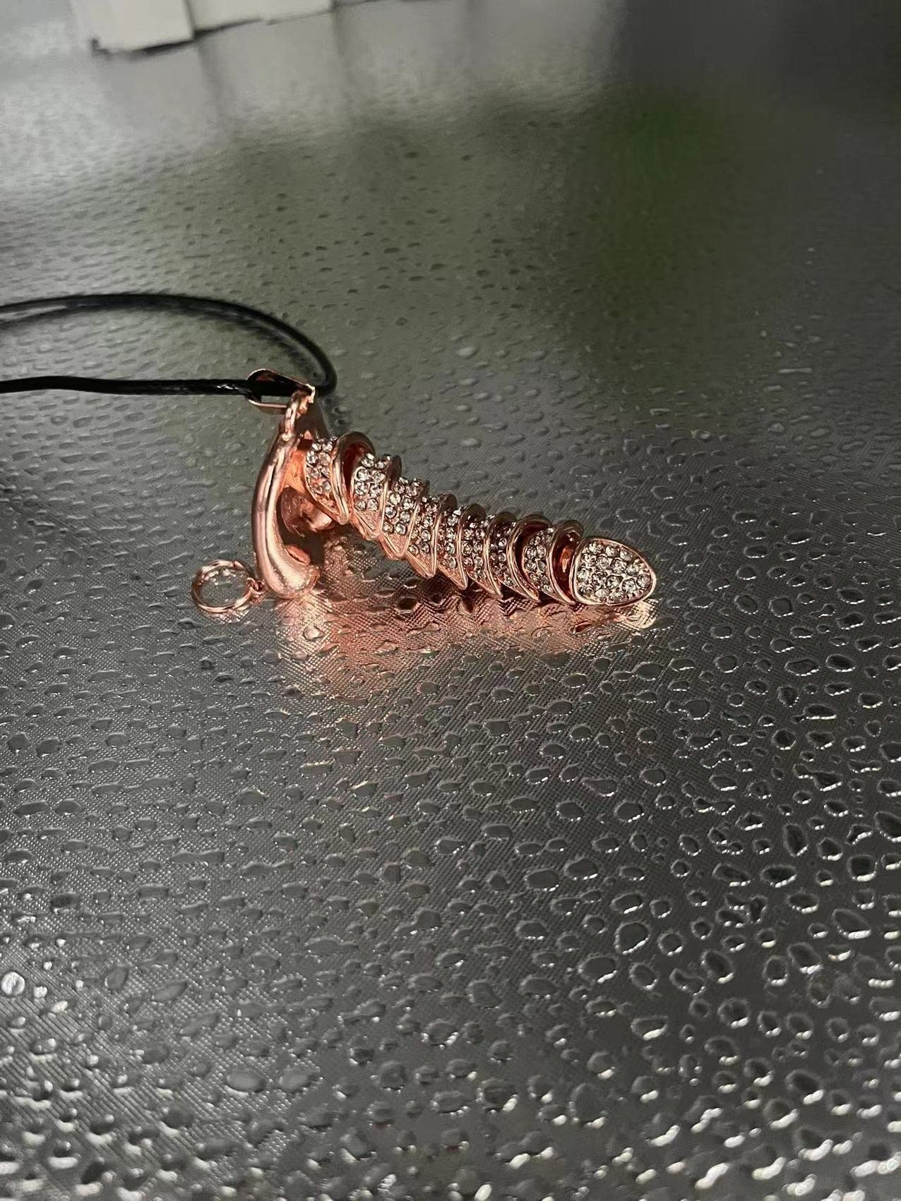 NUTRIG Funny Erectable Pendant, Creative Human Organ Modeling Pendant Necklace Couple Funny Necklace for Punk Men Women (Color : Rose Gold)