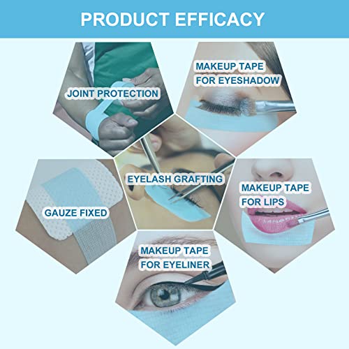 Lash Tape for Eyelash Extensions Blue Eyelash Tape for Extensions Sensitive Eyelash Extension Tape Sensitive Skin Tape for Eyelash Extensions Breathable Medical Microporous Tape(0.98in 3.9yd, 1Roll)