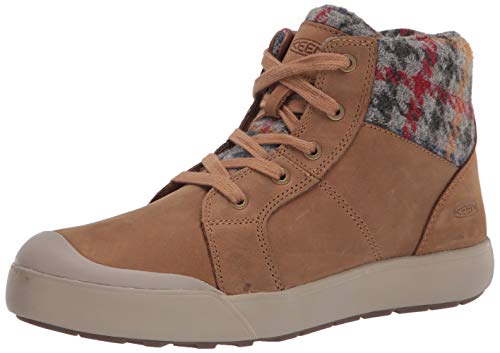 KEEN Women's Elena Mid Height Leather Hiking Boot, Thrush/Plaza Taupe, 9