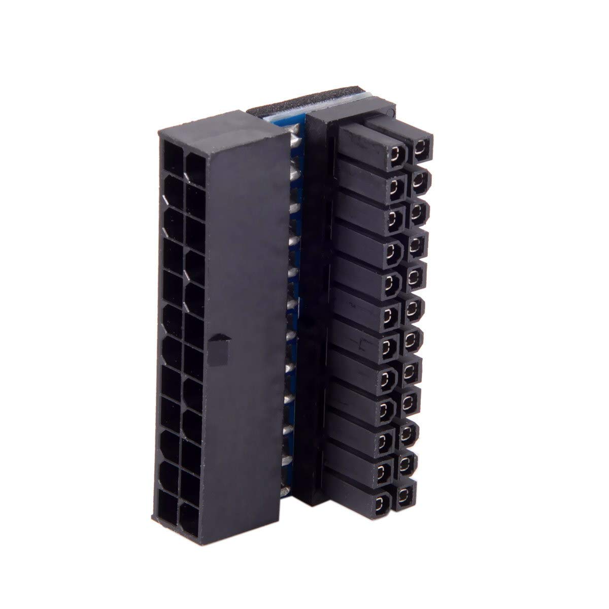 JSER ATX 24Pin Female to 24pin Male 90 Degree Power Adapter Compatible for Mainboard Motherboard Desktops PC Supply