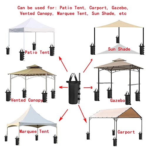 JSJHE canopy tent weight bag for pop up canopy Heavy Duty Sandbag for Backyard,Outdoor Patio,Sports (6pcs-round, black)