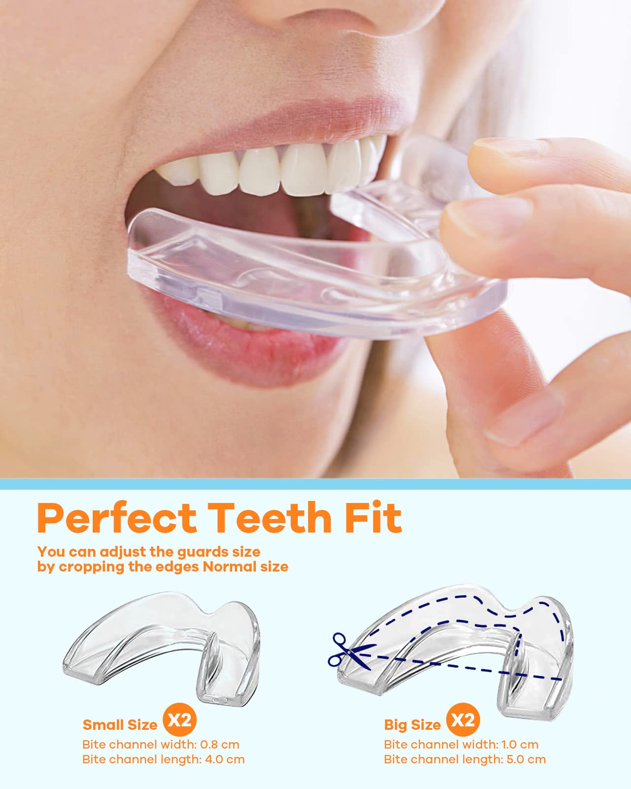 SmileShark Mouth Guard for Clenching Teeth at Night (4 Count), Night Guard for Clenching, Night Guards for Teeth Grinding, Mouth Guard for Grinding Teeth (2 Regular & 2 Heavy Duty)