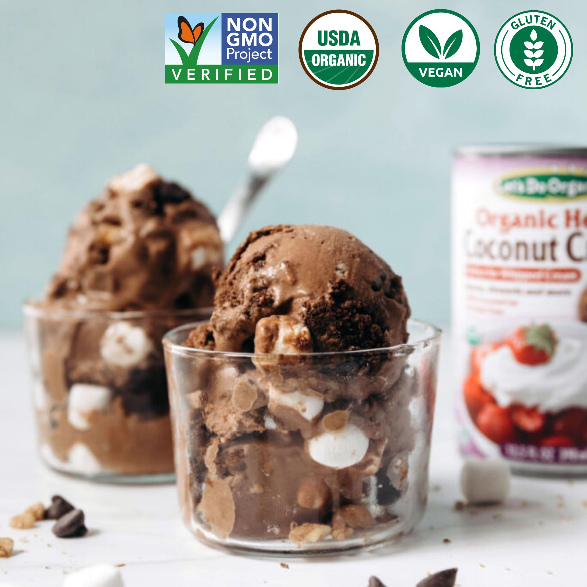 Let's Do Organic Heavy Coconut Cream β Canned Coconut Cream, Whipped Cream, Heavy Cream, No Guar Gum, Dairy Free, USDA Organic β 13.5 Fl Oz