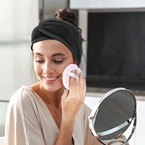 Sibba 3 Pack Spa Headband, Adjustable Headband for Face Wash Makeup Beauty, Facial Yoga Headband Self-Adhesive Towel (Multicolor)