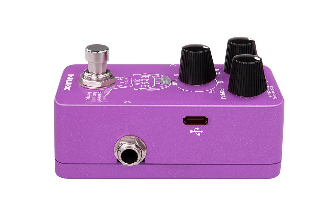 NUX Edge Delay Guitar Effects Pedal Bundle with 2 Instrument Cables and 2 Patch Cables
