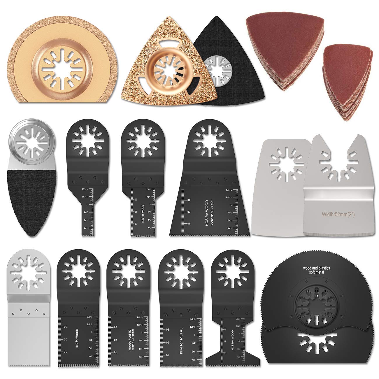 HOTBEST 66 Pack Oscillating Saw Blades, Fits Fein Multimaster, Porter Rockwell Cable, Black & Decker, Bosch Craftsman and More