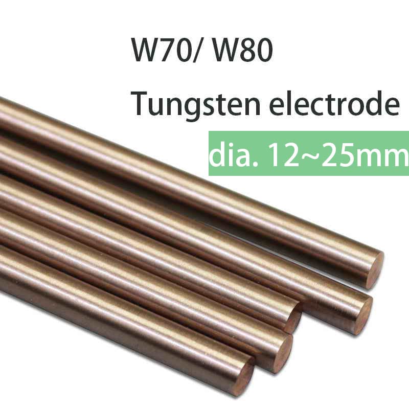 MKSIWSA SUOFEILAIMU Length 200mm W70/W80 Tungsten Copper Rod Dia.12mm~25mm (Color : W80, Diameter : Dia. 18mm)