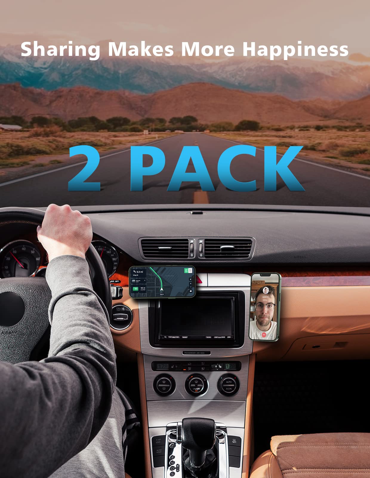 NIYEVN 2 Pack Magnet Phone Holder for Car [ Upgrade N52 Magnet ] Magnetic Phone Holder for Car, [ 360° Rotation ] Universal Dashboard Car Phone Holder Magnetic Fits Samsung & iPhone 16 Pro Max