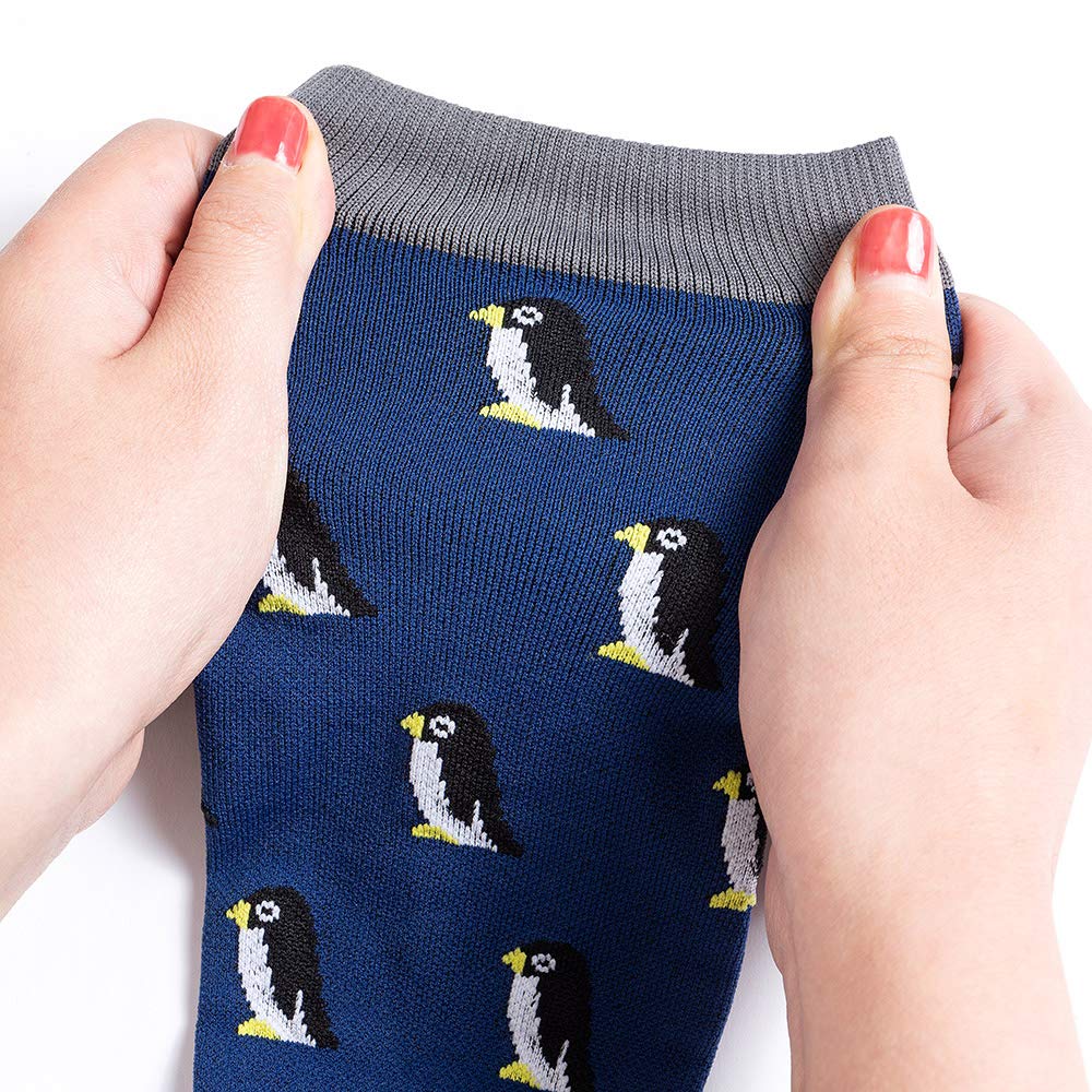 LEOSTEP Penguin Funny Sea Compression Socks for Women & Men, Support for Fishing, Sports, Travel, Athletic, Flight