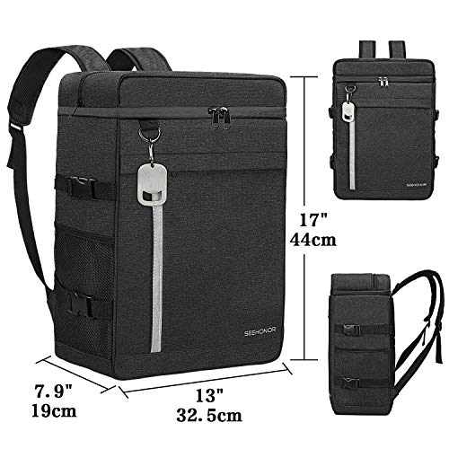 Insulated Cooler Backpack Leakproof Backpack Cooler 45 Can Large Soft Cooler Bag to Picnic Travel for Men Women (Black-grey)