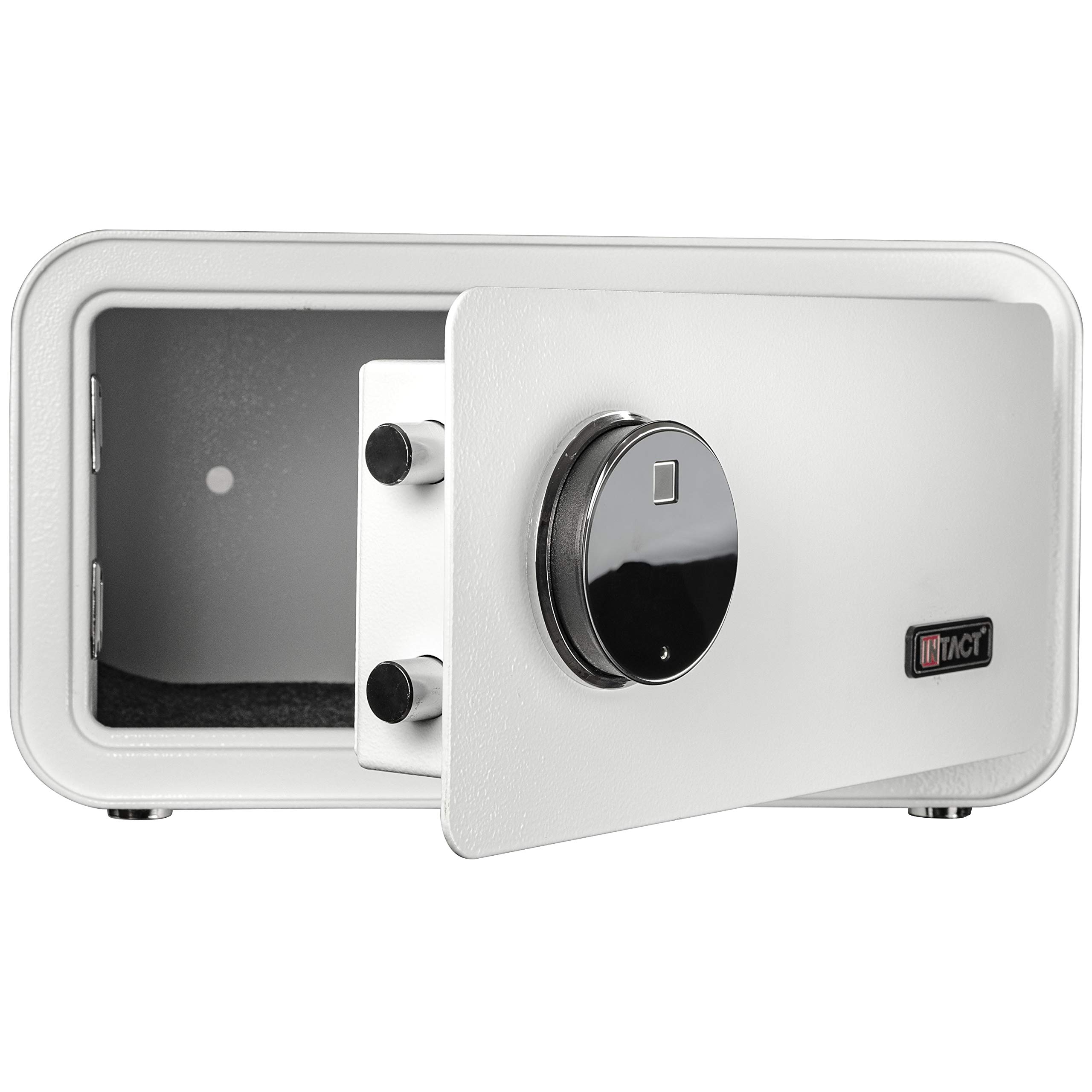 Intact Large Quick Access Biometric Fingerprint Gun Safe With Nex-Gen Full Keypad Module Wide White