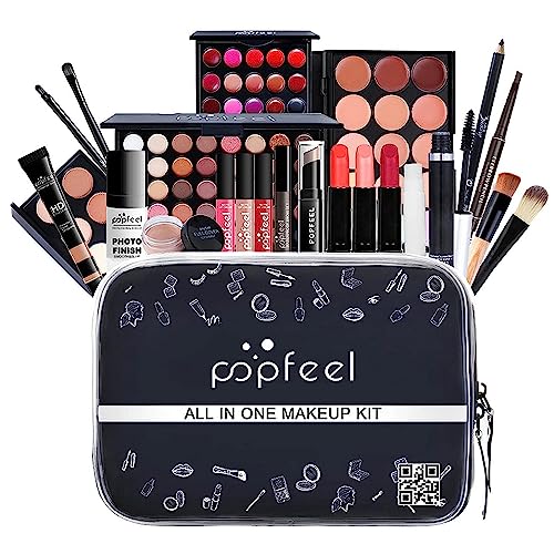 Melemando All In One Makeup Kit 27 Piece Makeup Kit for Women Full Kit, All in One Makeup Sets Include Eyebrow Eyeliner Eyeshadow Mascara Foundation Concealer Lip Gloss Lipstick Makeup Brush (MKit-03)