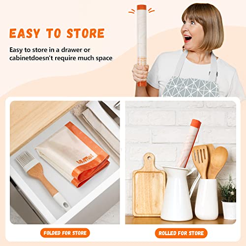 MMmat Silicone Pastry Mat, Extra Large Non-slip Silicone Baking Mat with Measurements, Counter Mat, Dough Rolling Mat, Fondant and Pie Crust Mat, (36 x 24 IN) 36'' By 24''