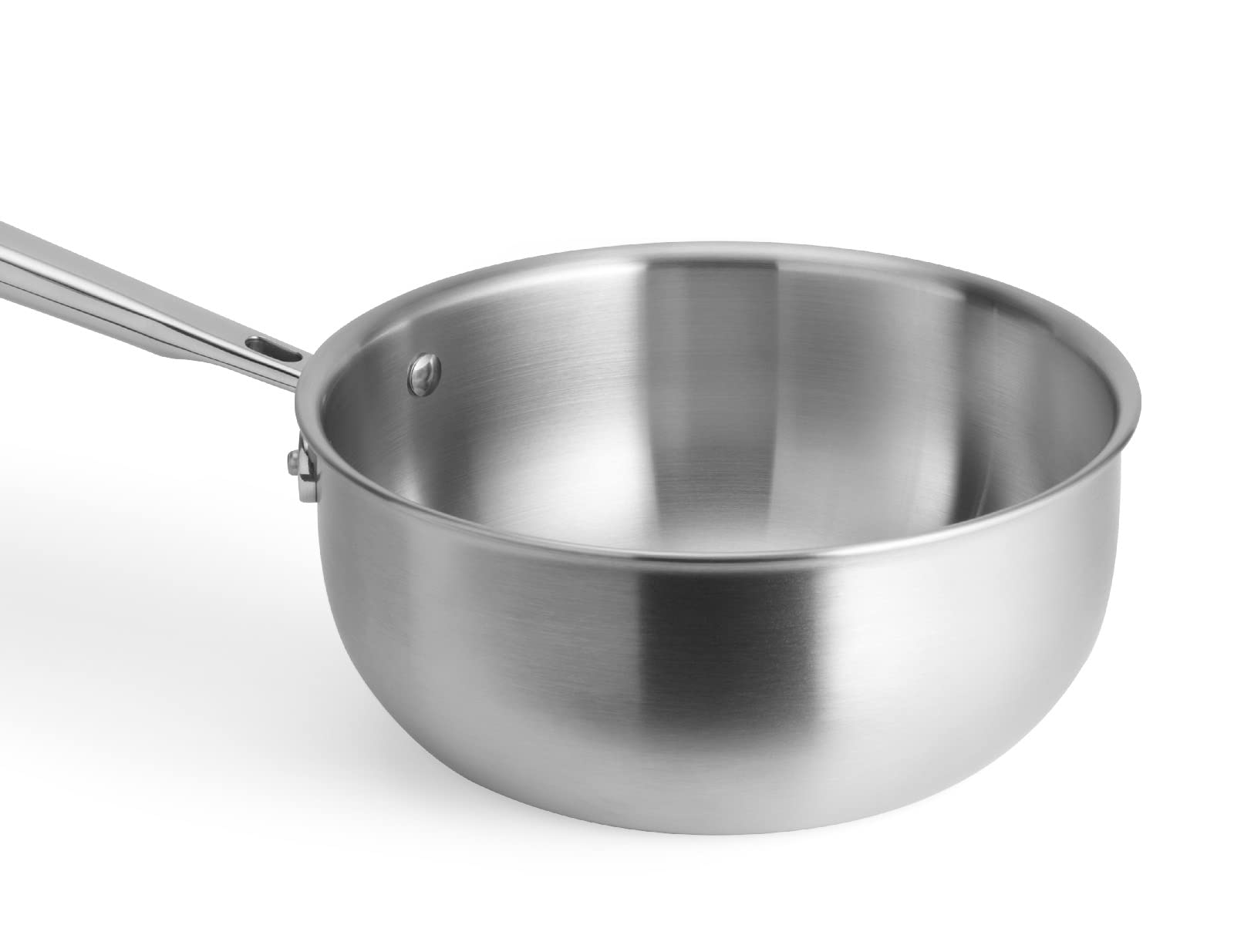 Misen Premium Saucier Pan with Lid & Stay Cool Handle - 5-Ply Stainless Steel Cookware - Gas, Electric & Induction Cooking, Thick Bottom, Nonstick Interior, Heats Evenly - 3 Quarts