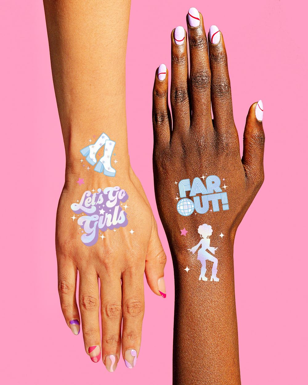 Last Disco Temporary Tattoos - 48 Foil Styles | Bachelorette Party Decoration, Bridesmaid Favor Bride to Be Gift + Bridal Shower Supplies
