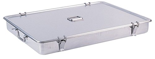 PROFESSIONAL W:19.69'' L: 27.56'' H: 3.15'' Commercial Stainless Steel Rectangular Large Hi-Side LOCK CLIPS Lasagna Baking Bakeware Roasting Cooking Sheet Tray Roaster Pan for Oven with lid and Handle