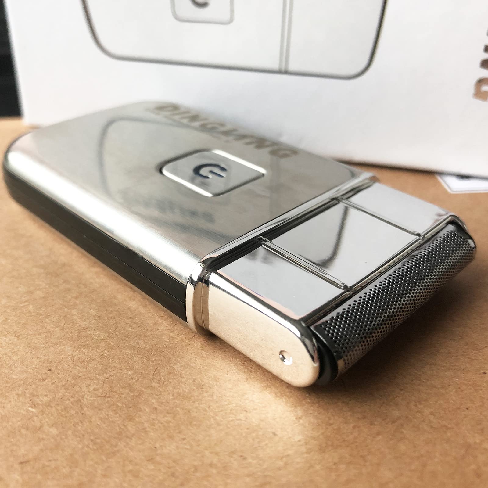 KEMEI Men's Reciprocating Mini Electric Razor for Men,Cordless USB Charging Travel Beard Razor Facial Trimmer, Silver